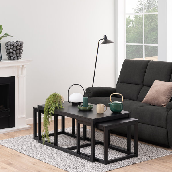 Ebern Designs Cornus Square/Coffee Table Set in Matt Black | Wayfair.ie